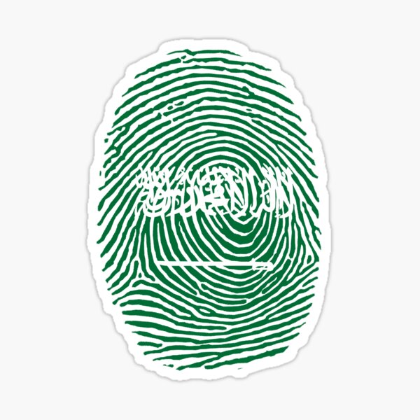 "Saudi Arabia Flag in a fingerprint " Sticker for Sale by ArabCorner ...