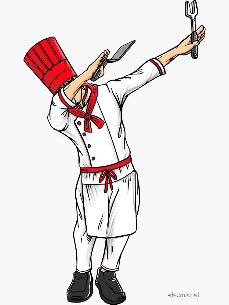 "Dabbing Hibachi Chef" Sticker for Sale by alexmichel | Redbubble
