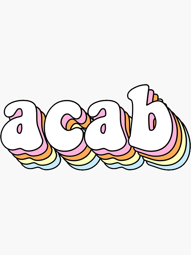 "acab rainbow" Sticker for Sale by mollyt1234 | Redbubble