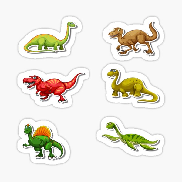"Dinosaur Sticker Packet Tyrannosaurus Brontosaurus Velociraptor ...