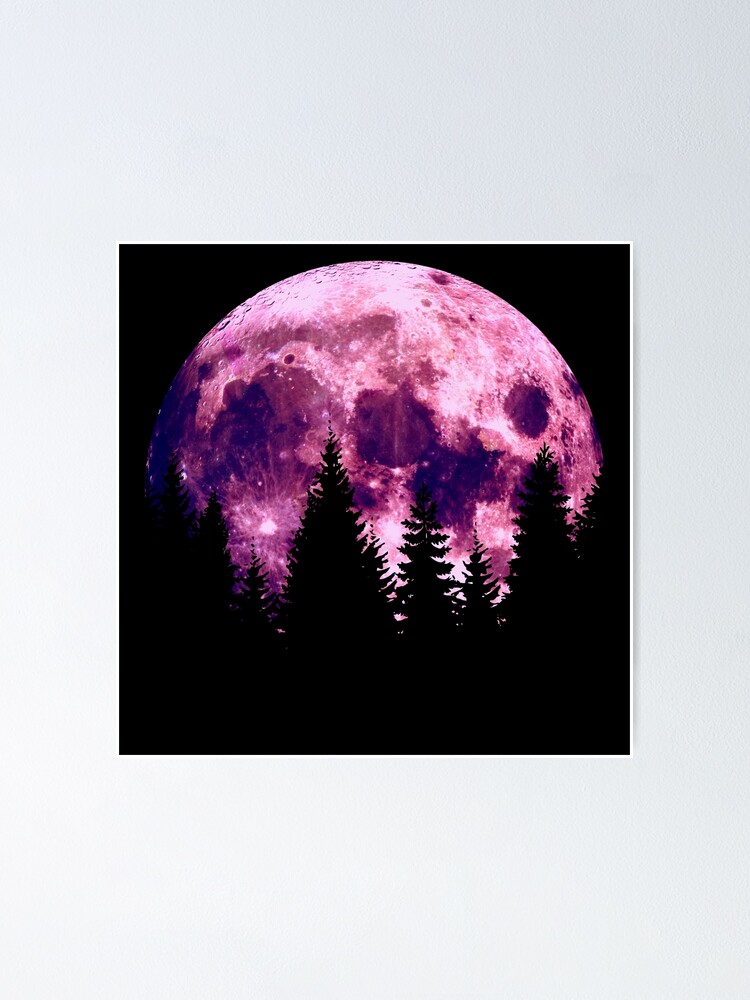 "Pine Trees Blood Moon" Poster by Rahdoo | Redbubble