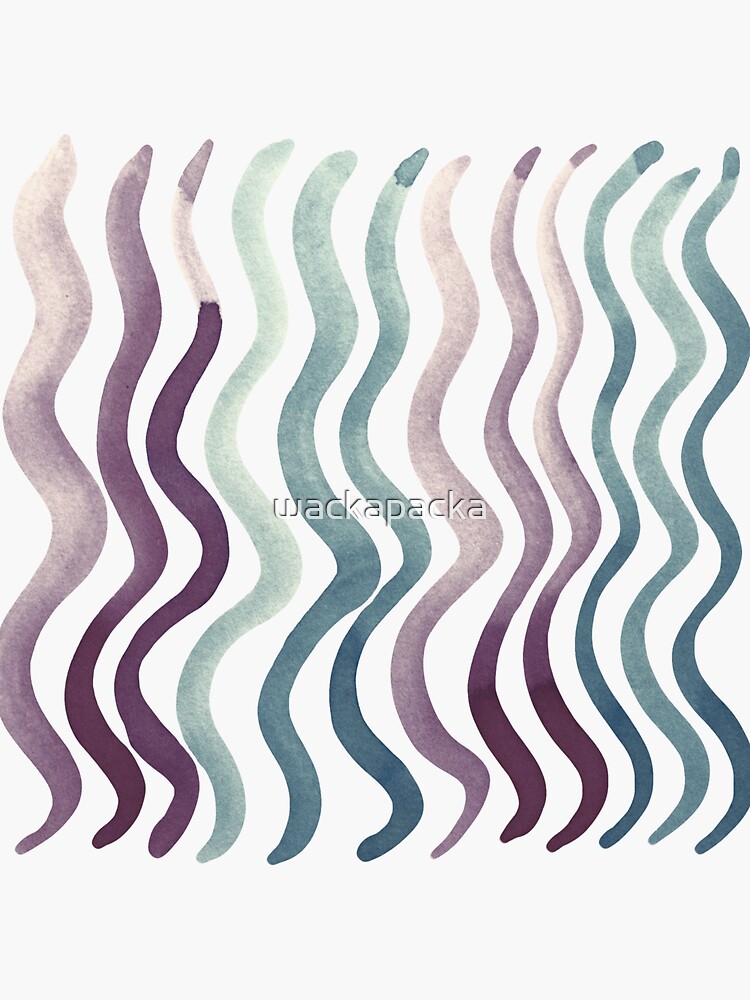 "Wavy lines - purple and teal" Sticker by wackapacka | Redbubble