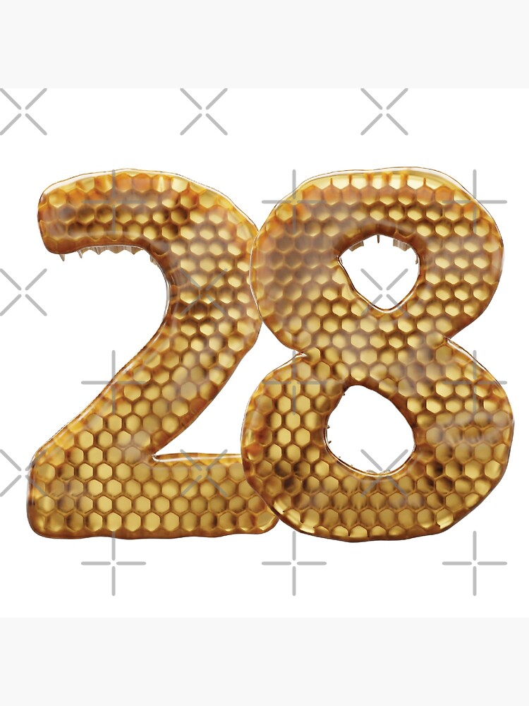 "28 Number 3d Honey Numbers Font" Poster by HelloFromAja | Redbubble