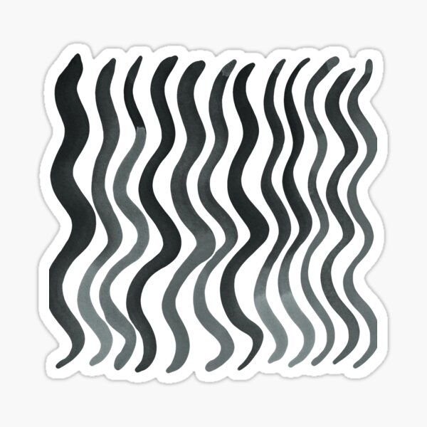 "Wavy lines - gray" Sticker by wackapacka | Redbubble