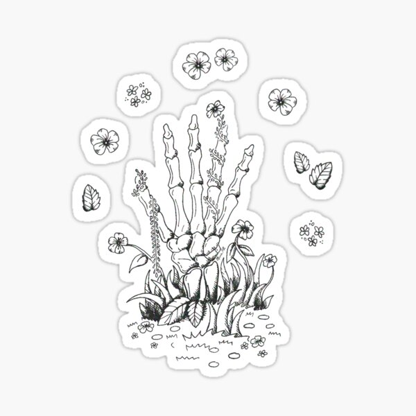 "Lo-fi Skeleton Hand" Sticker by Livthepotato82 | Redbubble