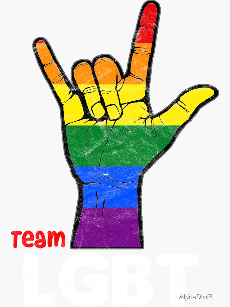 "Team LGBT Rock n Roll Flag Pride Gift" Sticker by AlphaDist2 | Redbubble