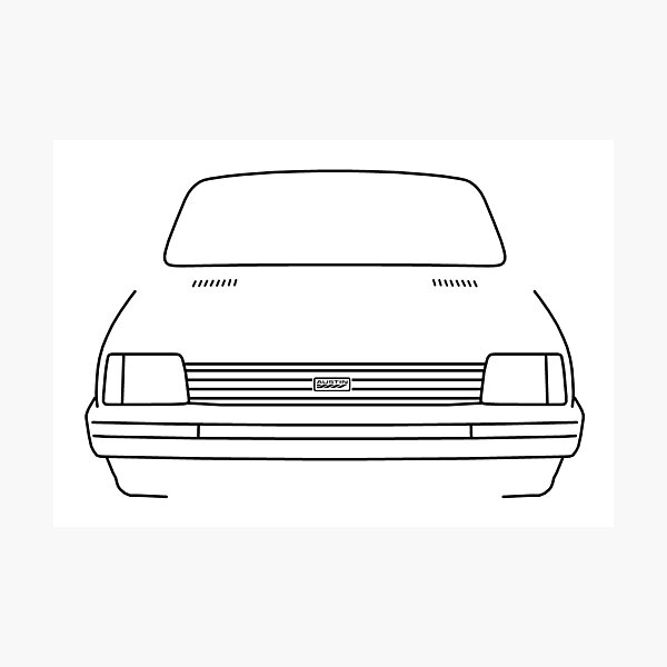 Lámina fotográfica «Austin Metro 1980 clásico city car negro esquema ...