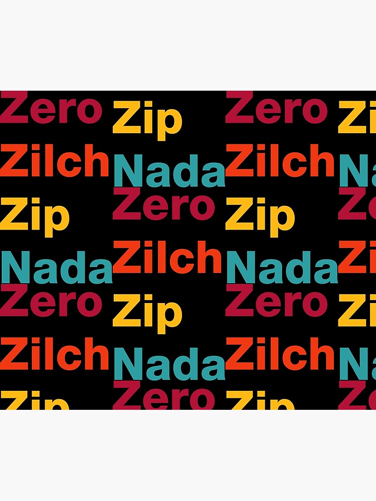 Colcha «Zero Zilch Zip Nada» de Ovnil | Redbubble