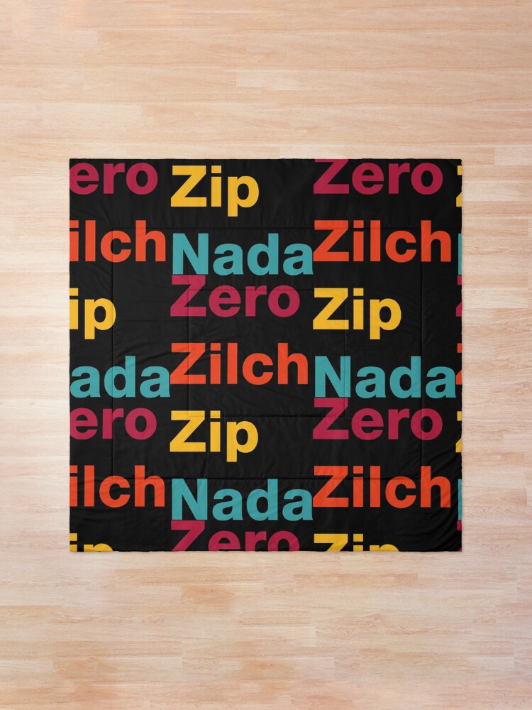 Colcha «Zero Zilch Zip Nada» de Ovnil | Redbubble