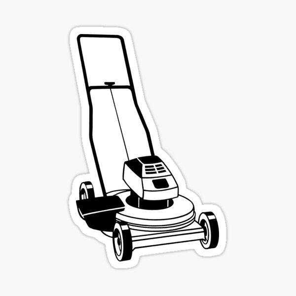 "Retro Push Lawn Mower" Sticker by TheNewAntique | Redbubble
