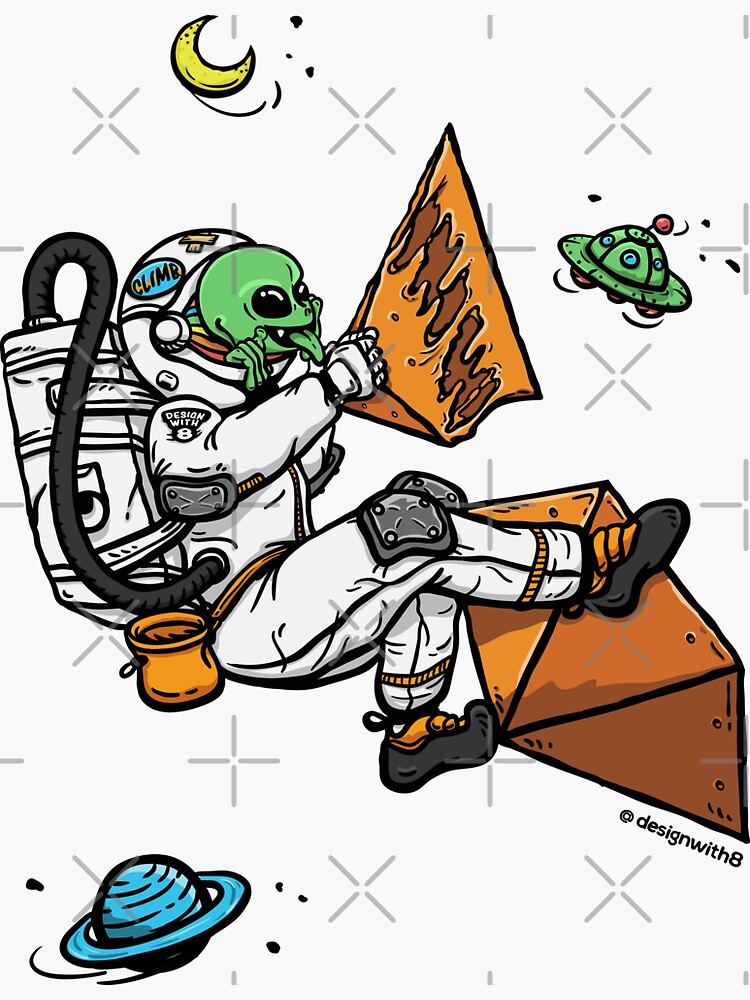 "Alien Bouldering | Rock Climbing" Sticker for Sale by Designwith8 ...