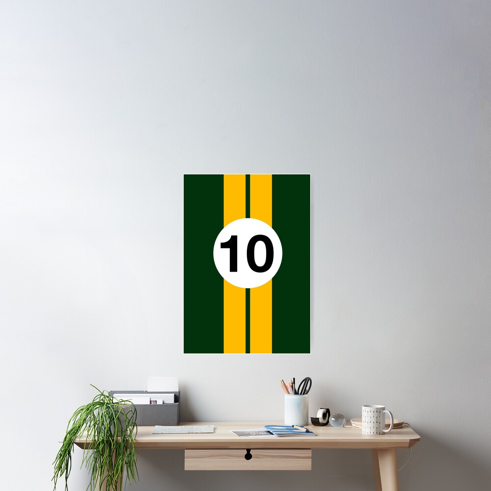"British Racing green and yellow racing stripes" Poster for Sale by ...