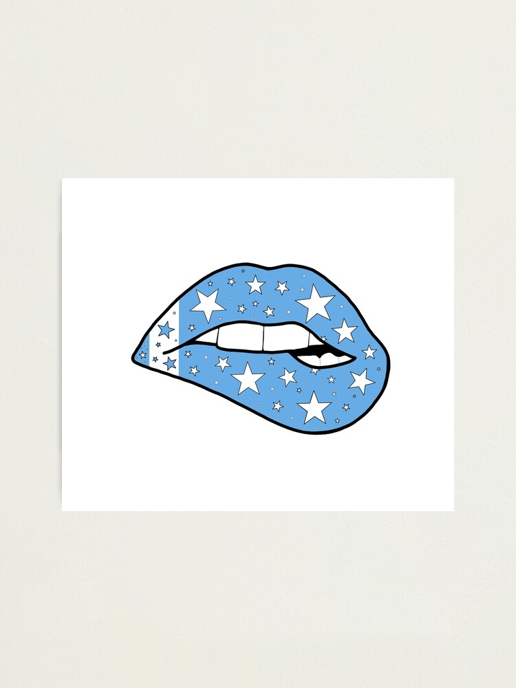 "light blue and white star lips" Photographic Print by livi-maree ...