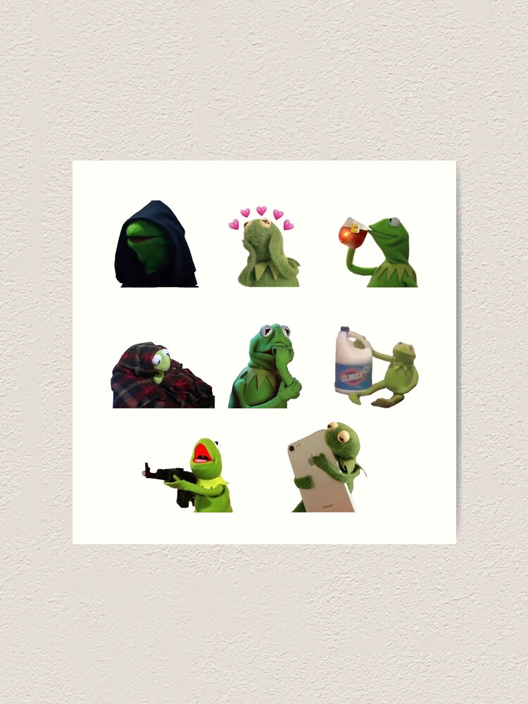 "Kermit meme sticker pack" Art Print by blue-liv | Redbubble