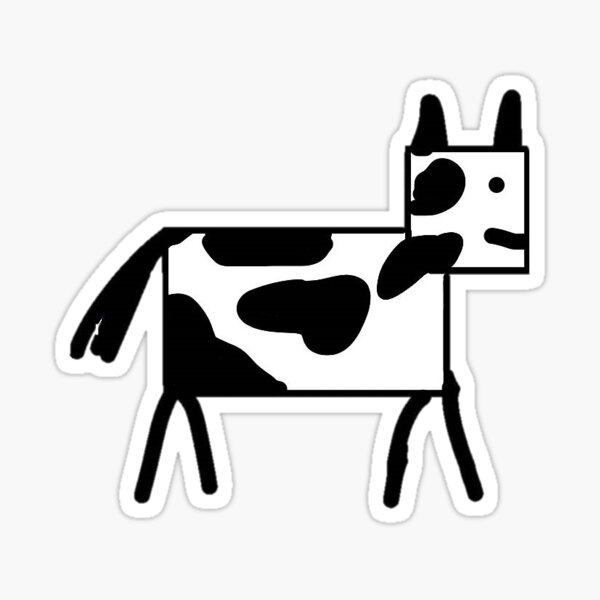 "rectangle cow" Sticker for Sale by BookshelfMonkey | Redbubble