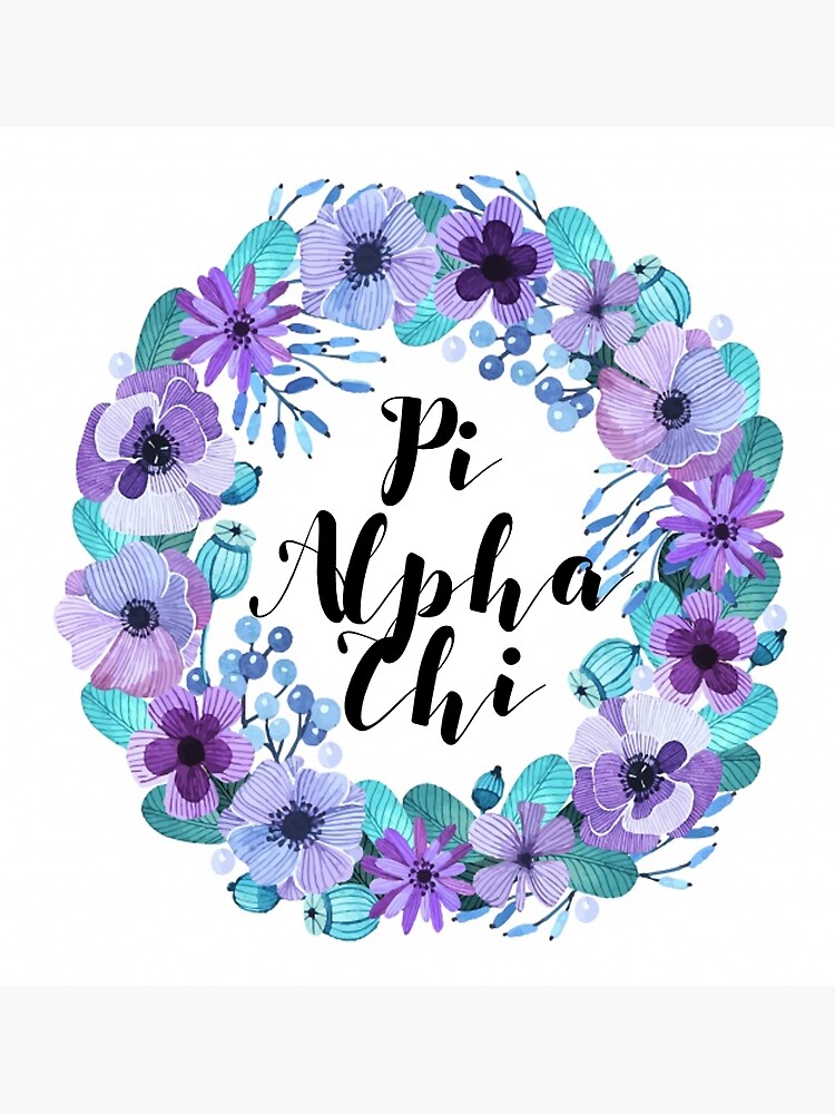 "Pi Chi floral logo" Sticker by Sara-B | Redbubble