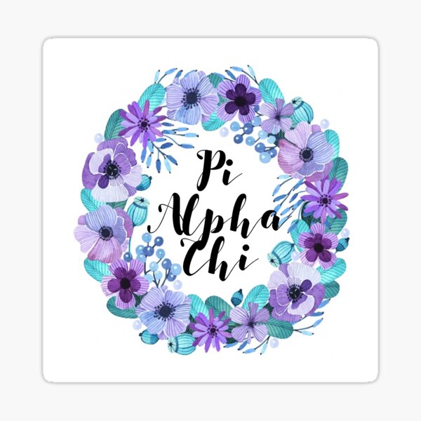 "Pi Chi floral logo" Sticker by Sara-B | Redbubble