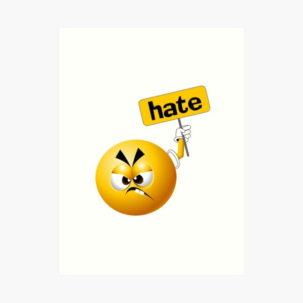 "Hate Smiley Funny Emoji Icon" Art Print by el-patron | Redbubble