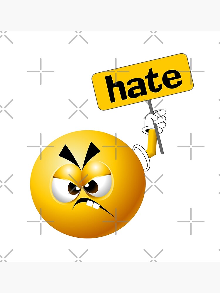 "Hate Smiley Funny Emoji Icon" Art Print by el-patron | Redbubble
