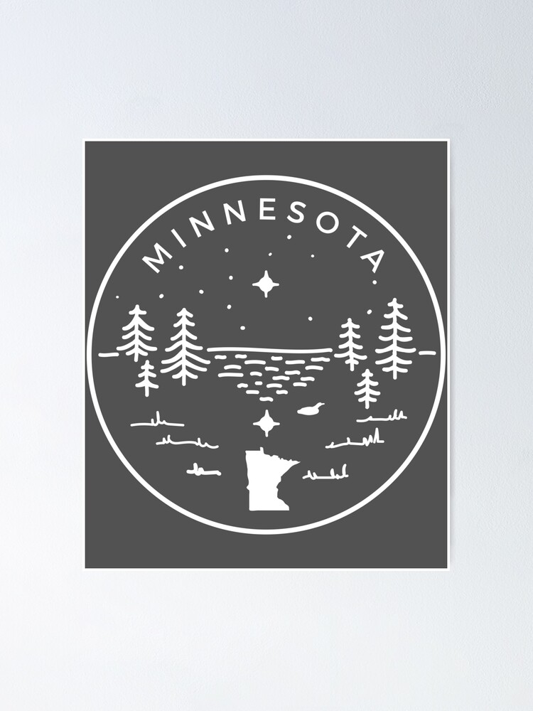 "Minnesota Badge — North Star (White)" Poster for Sale by ...