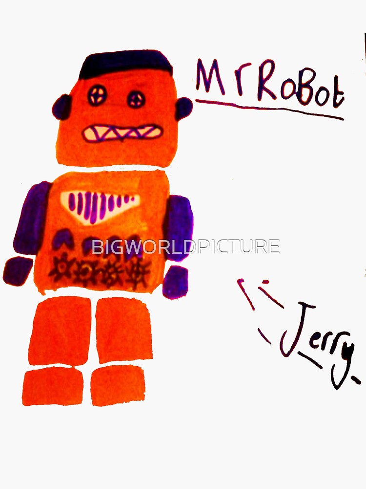 "Mr Robot by Guest artist Rowan Burke" Sticker by bigworldpicture ...