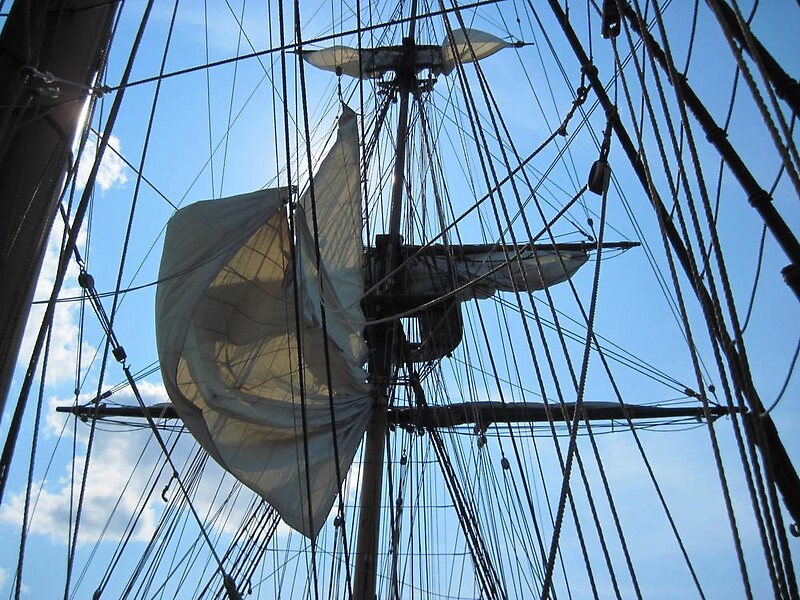 "Raising the main topmast staysail" by Ray Vaughan | Redbubble