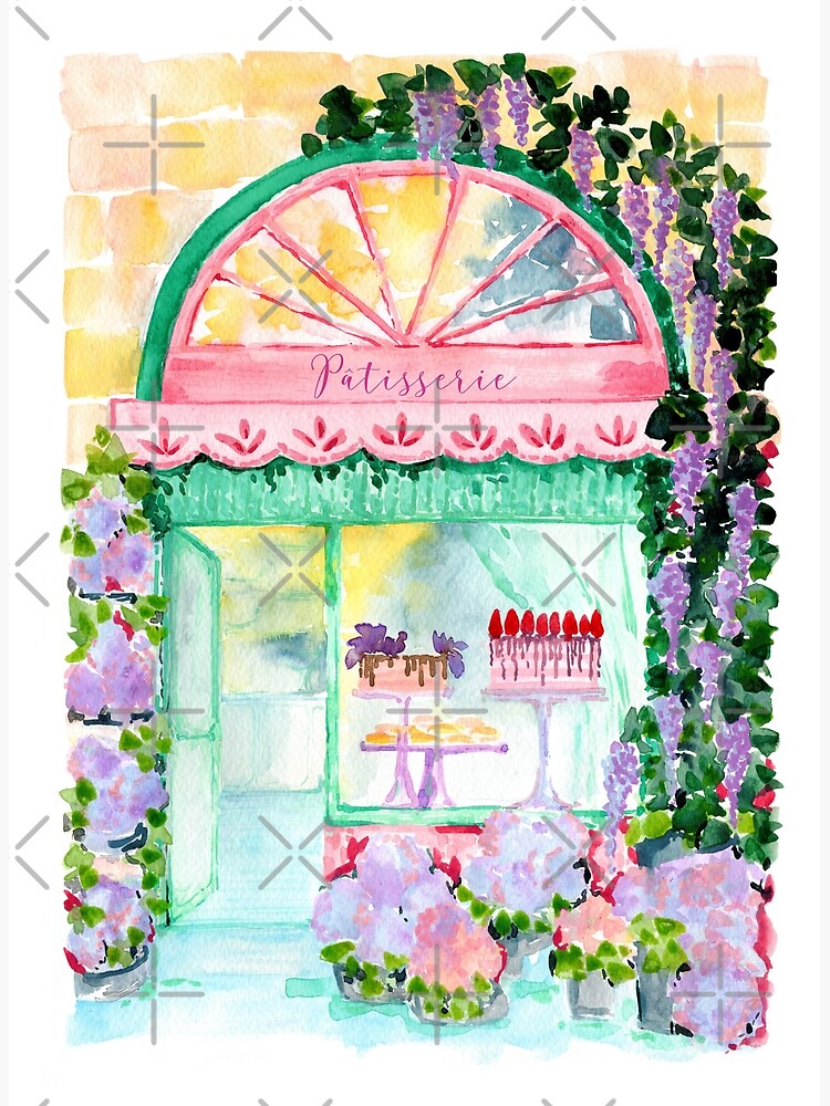 "French bakery watercolor illustration" Art Print for Sale by blursbyai ...