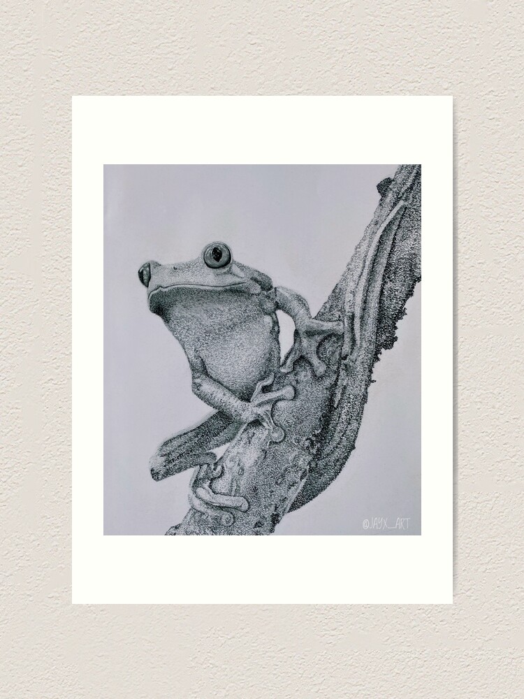 "Frog Drawing (Pointillism)" Art Print by jayxartt | Redbubble