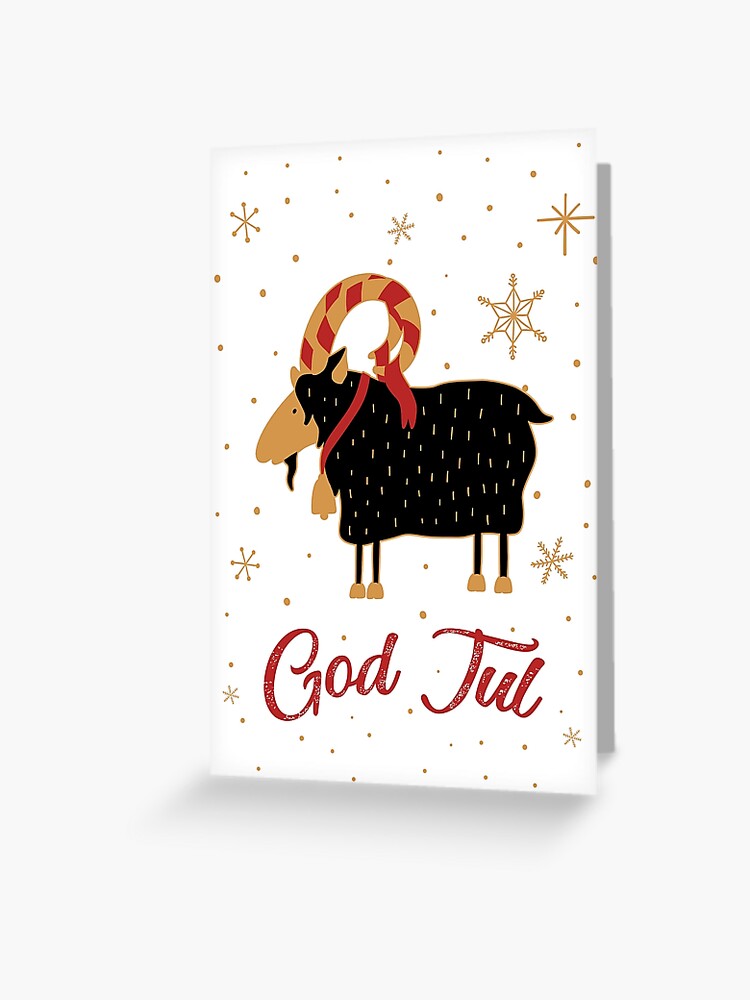 "Scandinavian Christmas Swedish God Jul" Greeting Card for Sale by ...