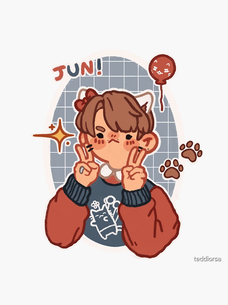 "JUN !" Sticker for Sale by teddiorsa | Redbubble
