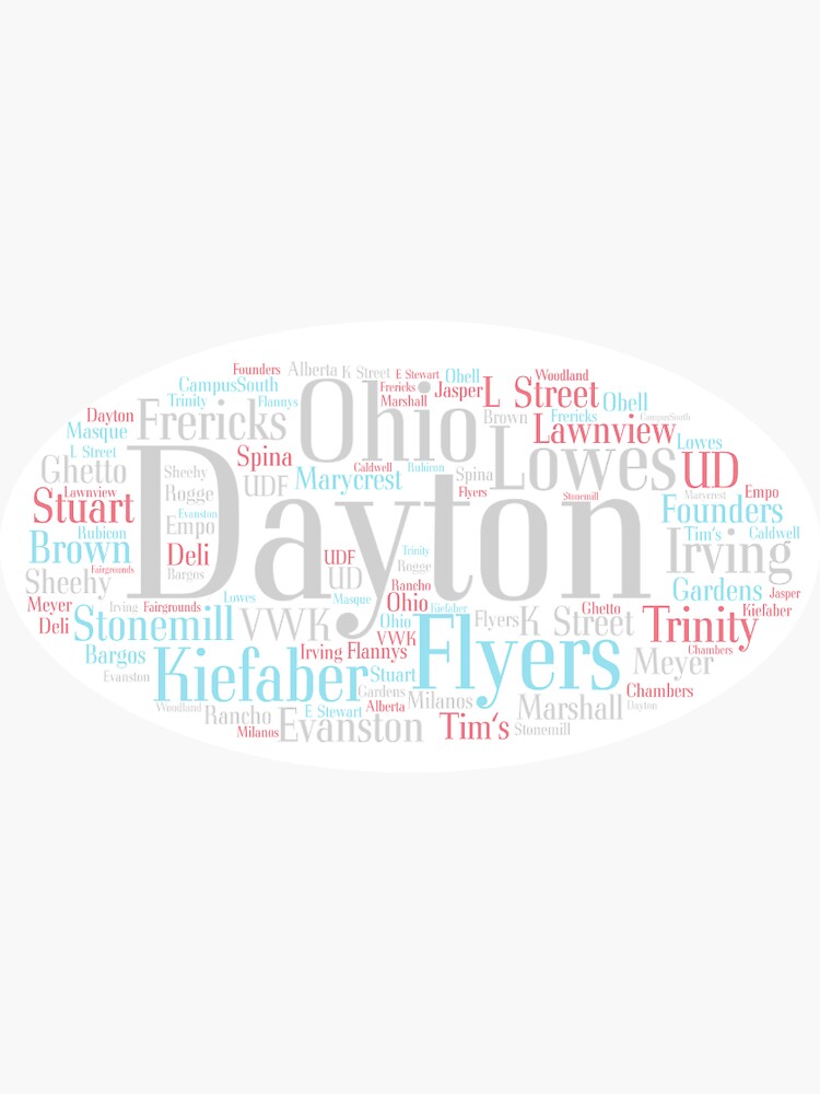 "Dayton Word Art" Sticker for Sale by jamie-ellen | Redbubble