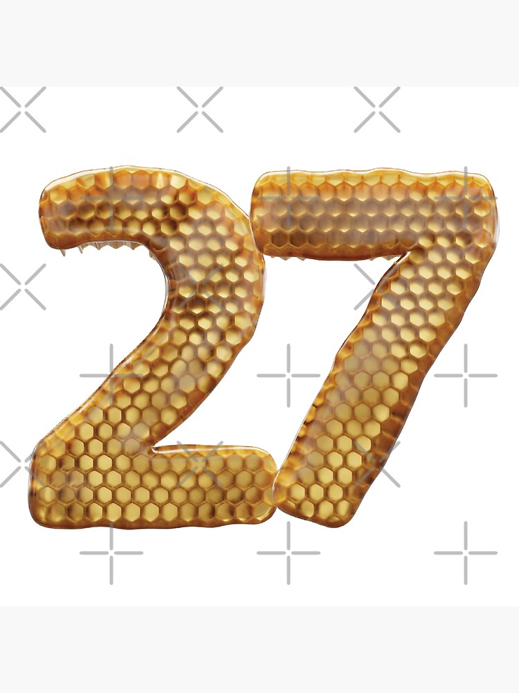 "27 Number 3d Honey Numbers Font" Poster by HelloFromAja | Redbubble