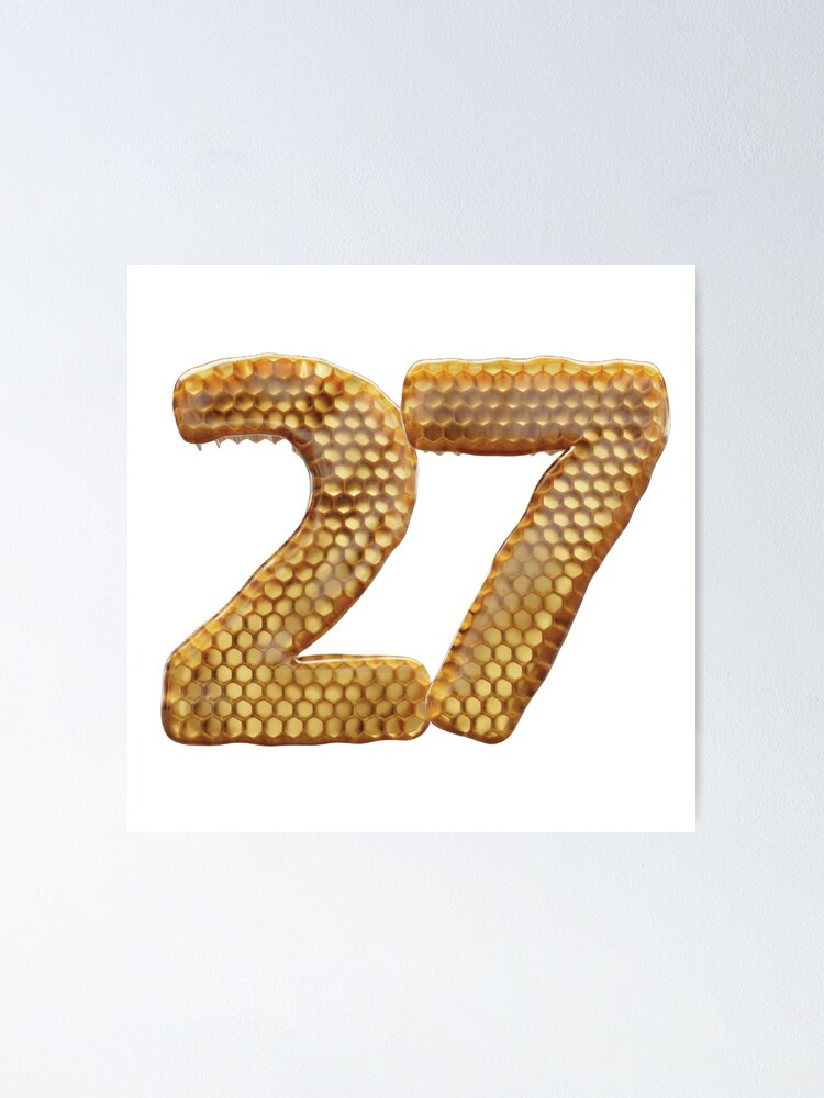 "27 Number 3d Honey Numbers Font" Poster by HelloFromAja | Redbubble