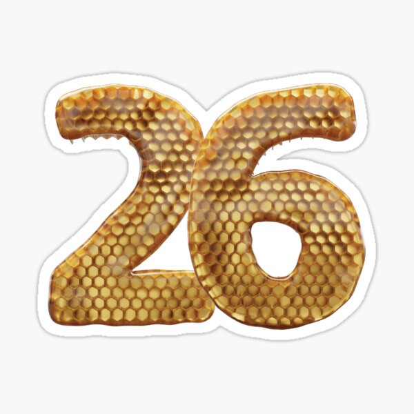 "26 Number 3d Honey Numbers Font" Sticker for Sale by HelloFromAja ...