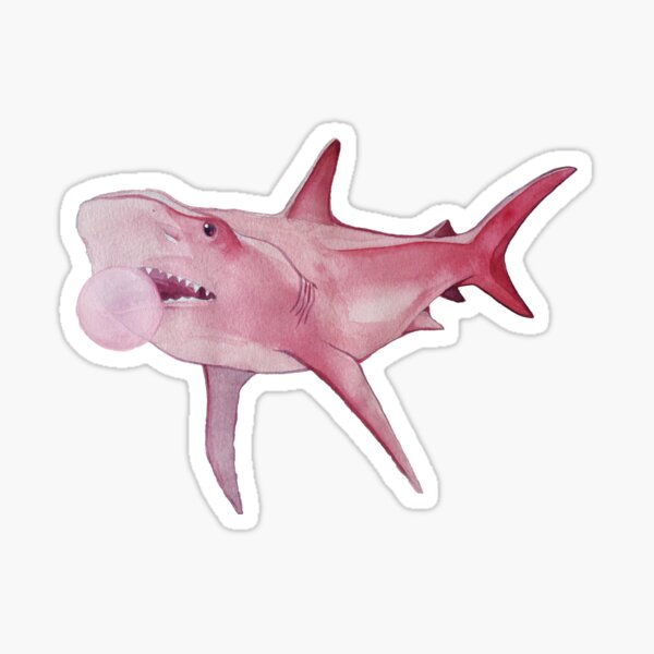 "Bubblegum Shark" Sticker for Sale by lucybellart | Redbubble