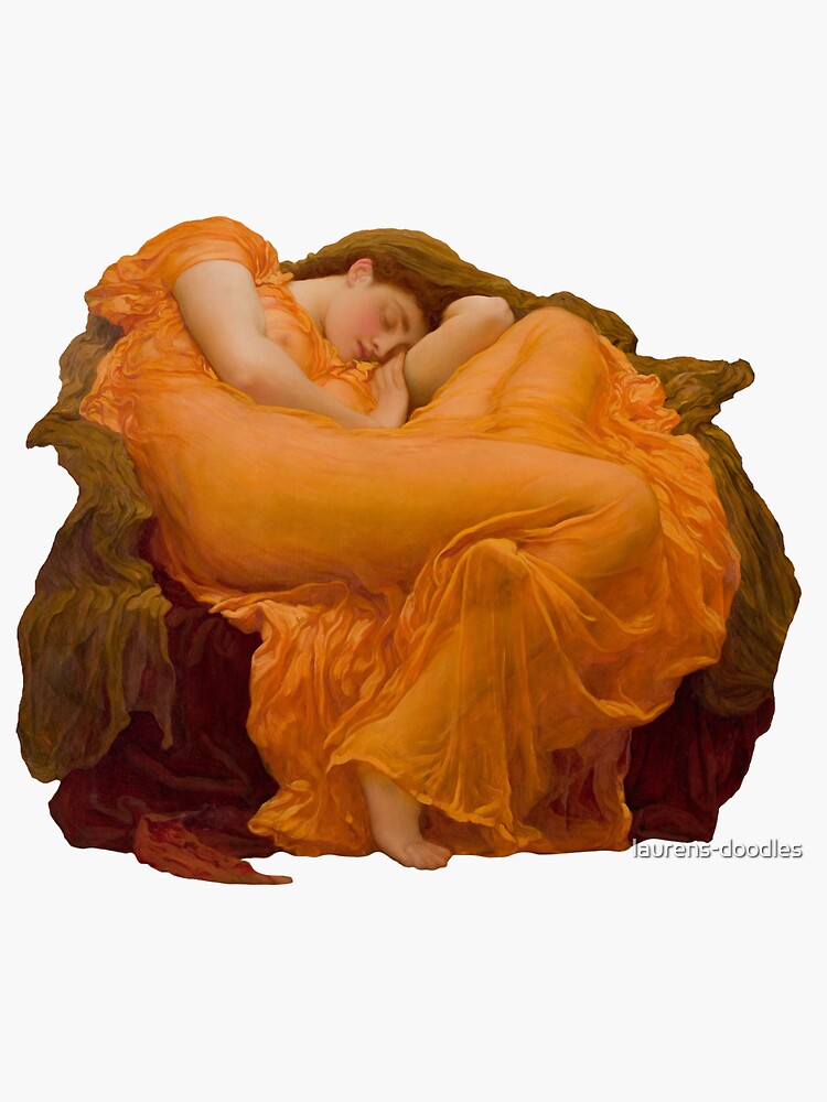 "Leighton's "Flaming June"" Sticker for Sale by laurens-doodles | Redbubble
