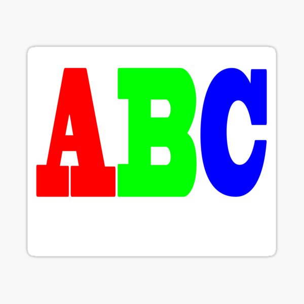 "ABC Rainbow Design White Background" Sticker by SEEphotos7171 | Redbubble