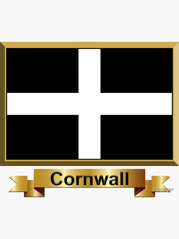"Cornish Flag Gifts, Stickers and Products (N)" Sticker by mpodger ...