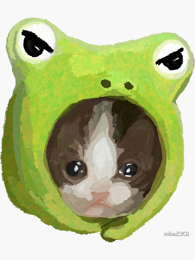"Sad Kermit Cat" Sticker for Sale by miba2301 | Redbubble
