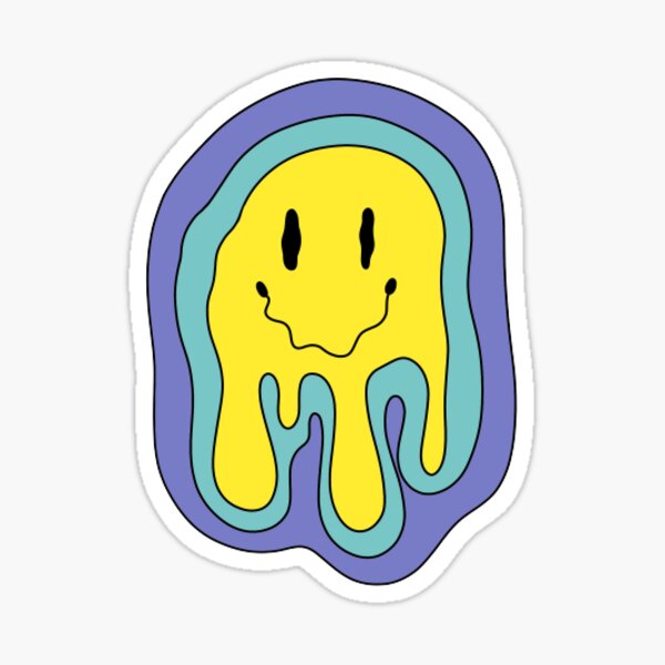 "Trippy Smiley Face " Sticker for Sale by mct125 | Redbubble