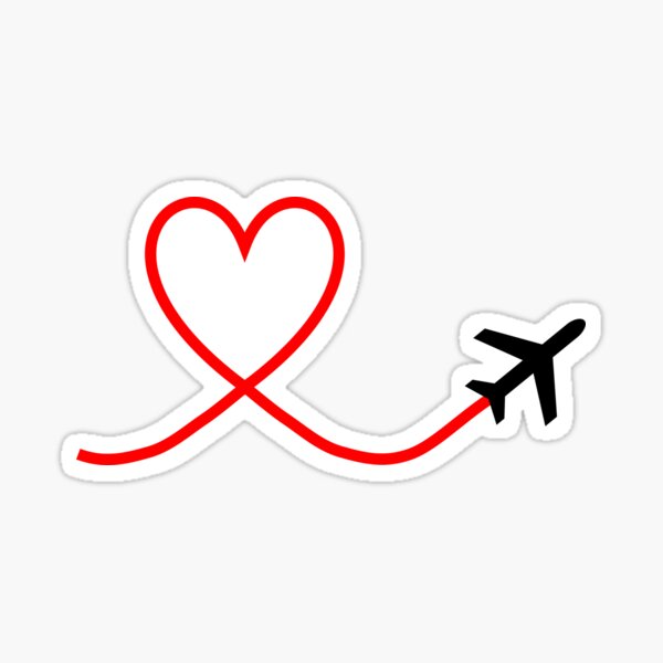 "heart painted by airplane " Sticker for Sale by powerpointer | Redbubble