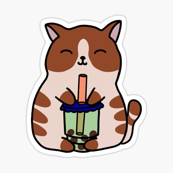 "Bubble Tea Boba Cat" Sticker von LucAndLil | Redbubble