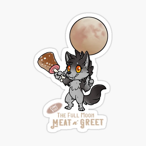 "Werewolf Meat n' Greet" Sticker for Sale by GrumpyGryphon | Redbubble