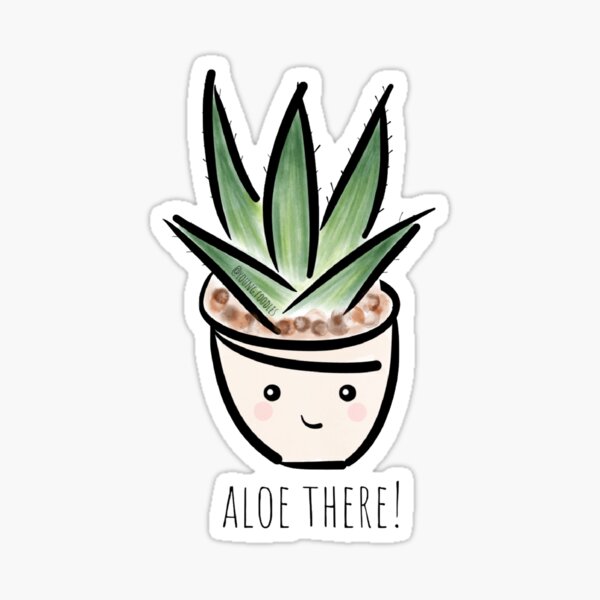 "Aloe There!" Sticker for Sale by youngfoodles | Redbubble