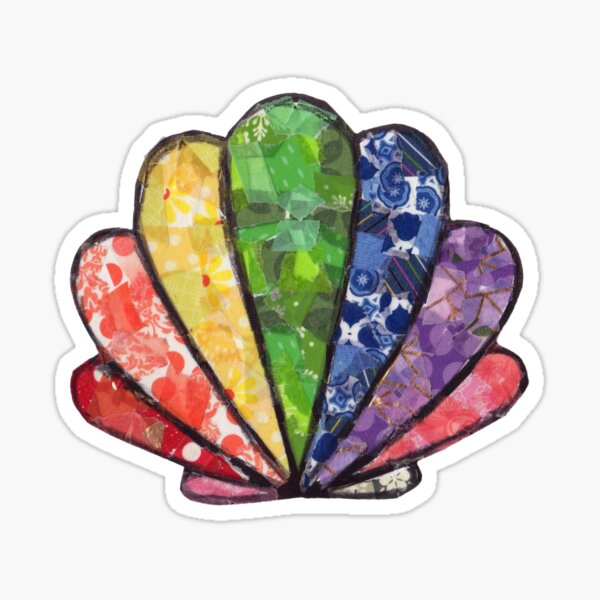 "Collage Rainbow Seashell" Sticker by bellamells | Redbubble