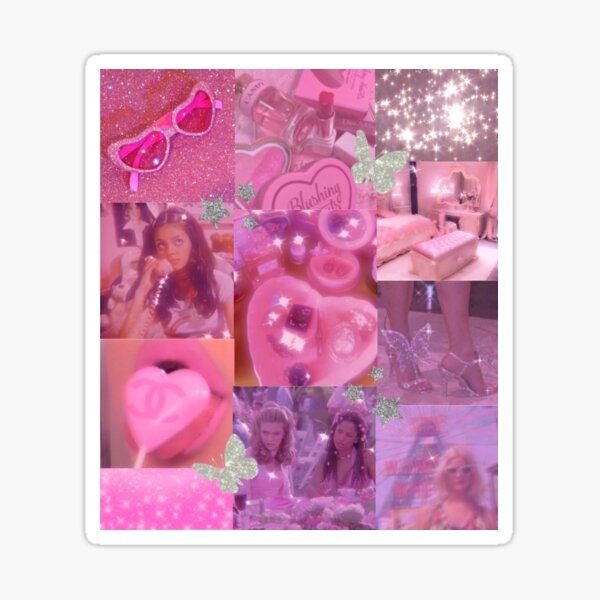 "90s pink aesthetic collage design" Sticker for Sale by goodvibstickers ...