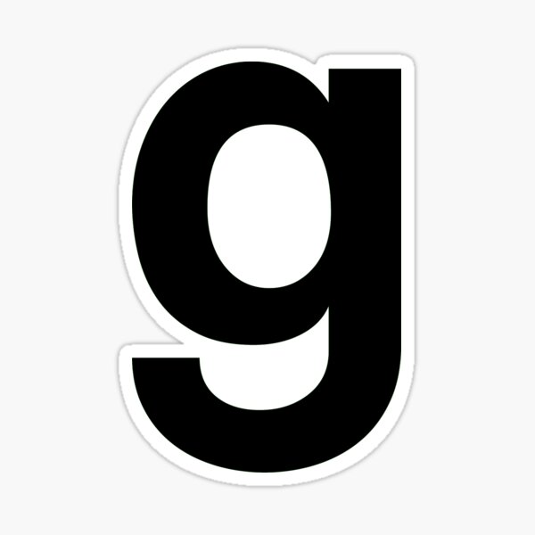 "letter G english black lowercase" Sticker for Sale by cheetomask ...