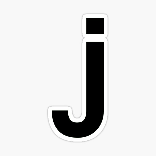 "letter J english black lowercase" Sticker for Sale by cheetomask ...