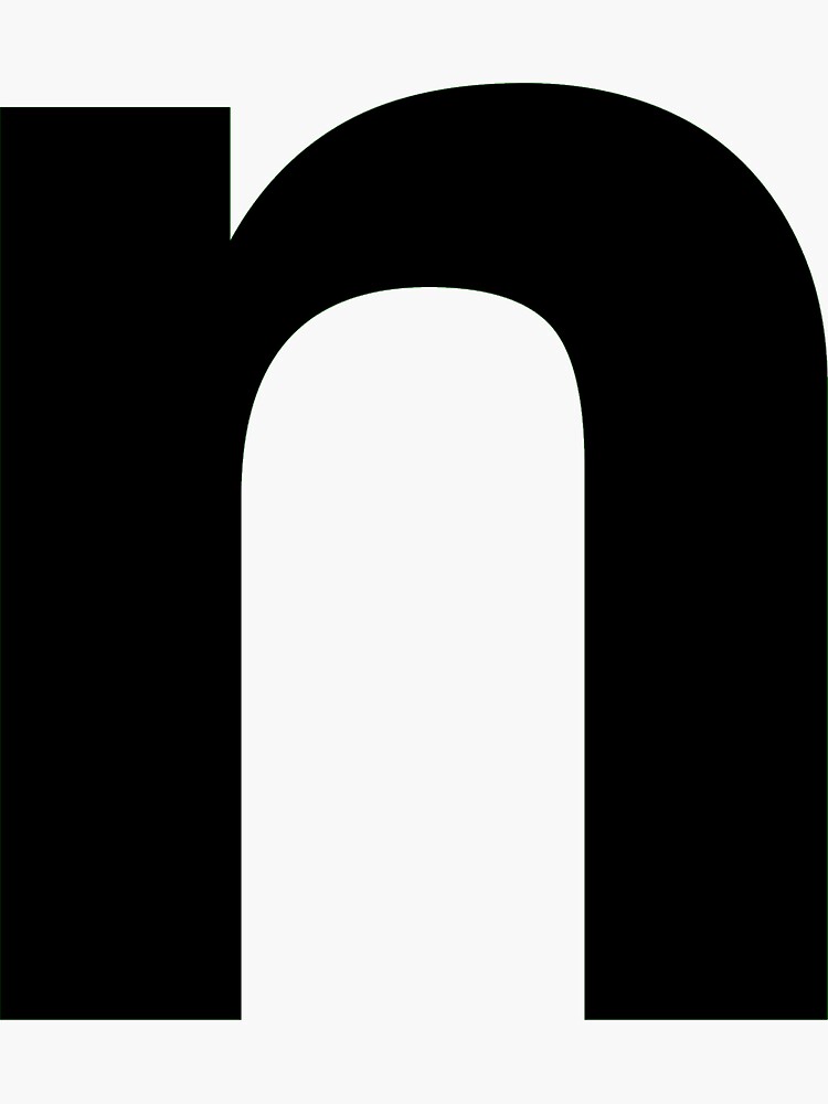 "letter N english black lowercase" Sticker for Sale by cheetomask ...