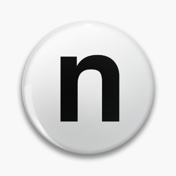 "letter N english black lowercase" Pin for Sale by cheetomask | Redbubble